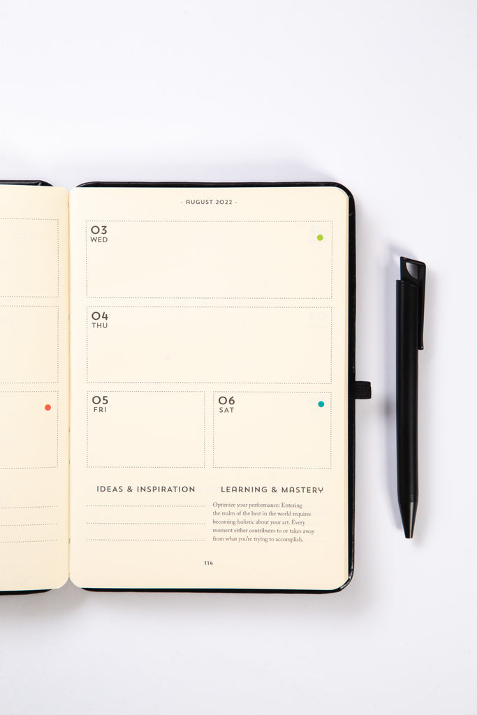 Weekly Planner & Toolkit 2026- Black Cover – DOTS Design